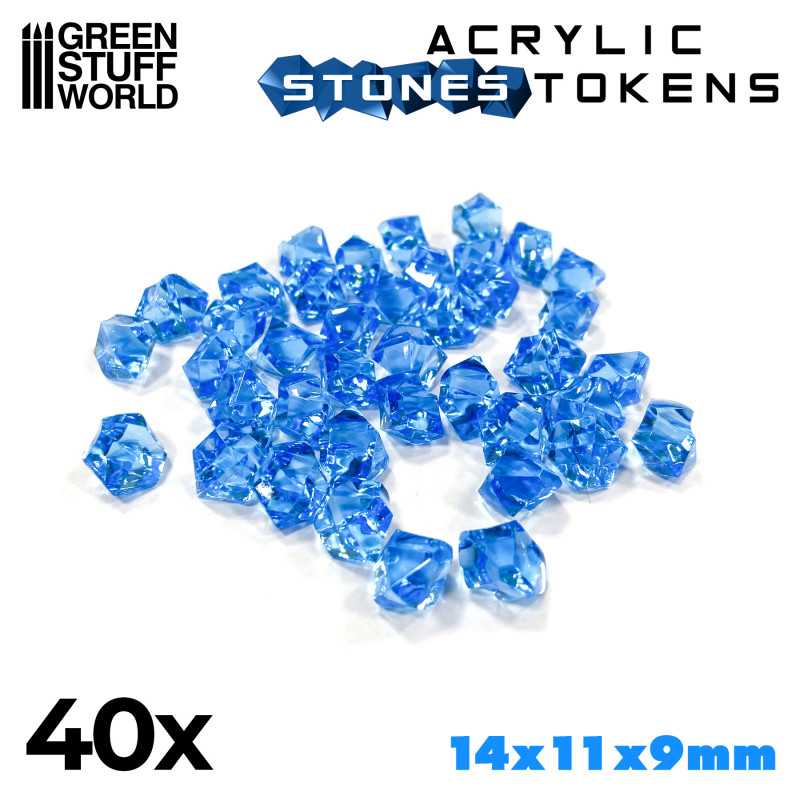 Acrylic Stones Tokens - Light Blue — Underworld Gaming Ireland
